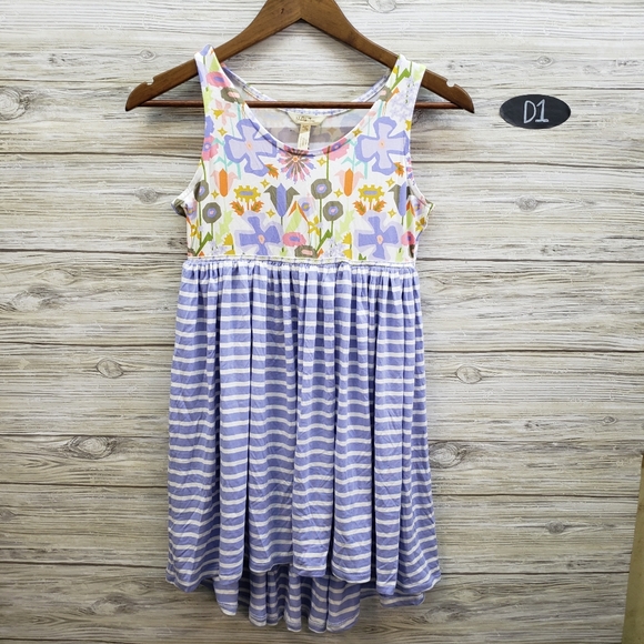 Matilda Jane | Tops | Matilda Jane Floral And Purple Striped Tank Tunic ...